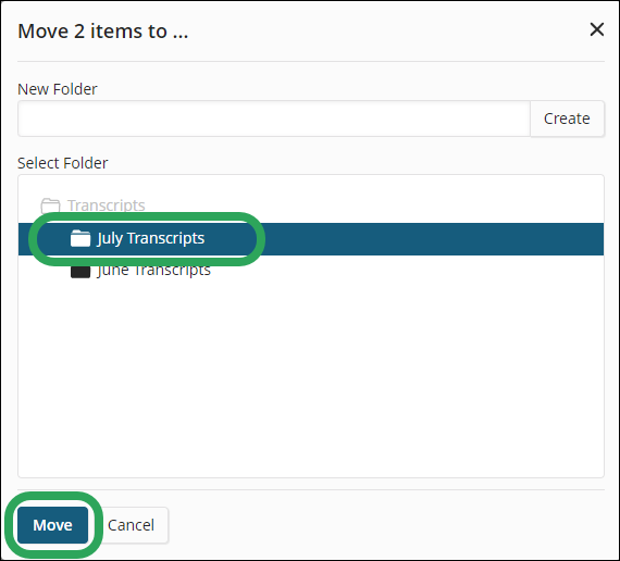 Transcript File Folders – CAS STNext